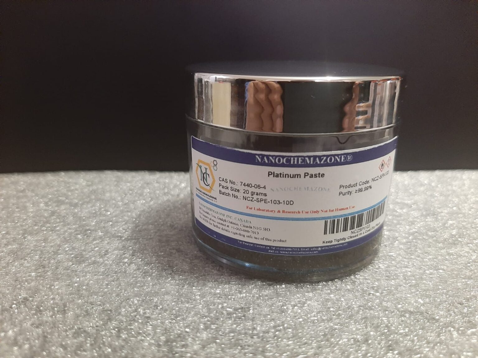 Platinum Paste Screen Print Ink | Nanochemazone